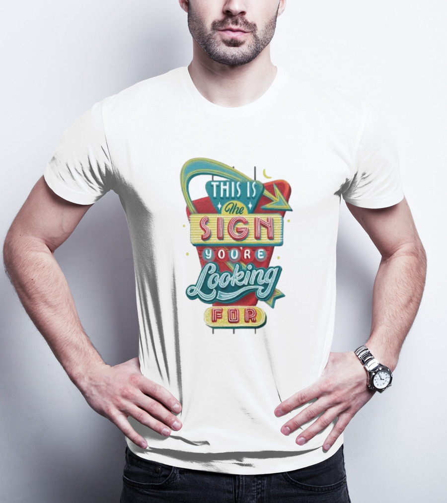 This Is The Sign You’re Looking For Retro Style Neon Arrow T-Shirt