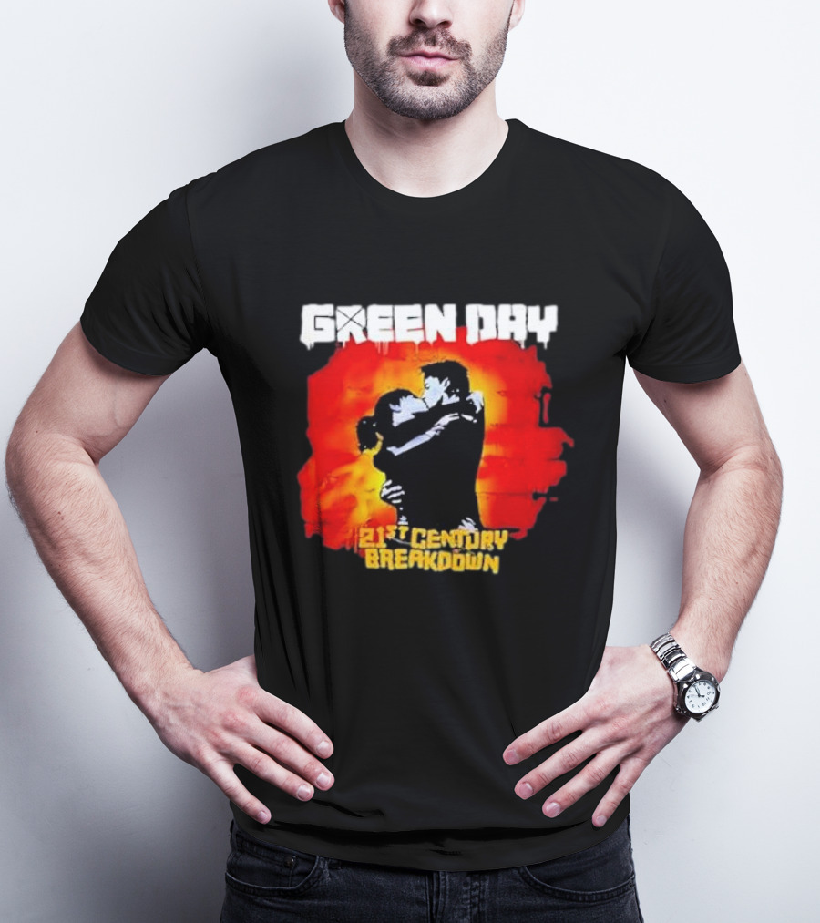 Green Day 21st Century Breakdown Couple Embrace T-Shirt