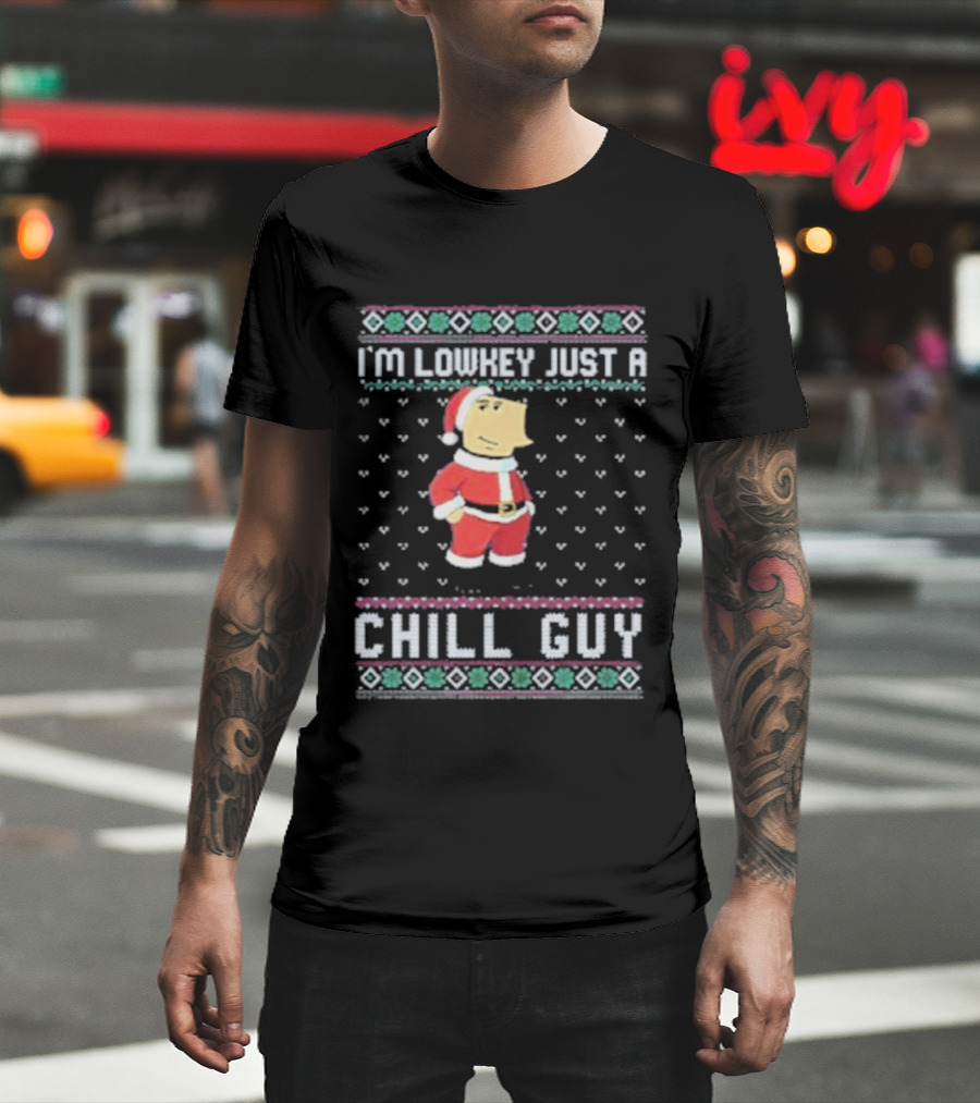 I’m Lowkey Just A Chill Guy Christmas Santa T-Shirt