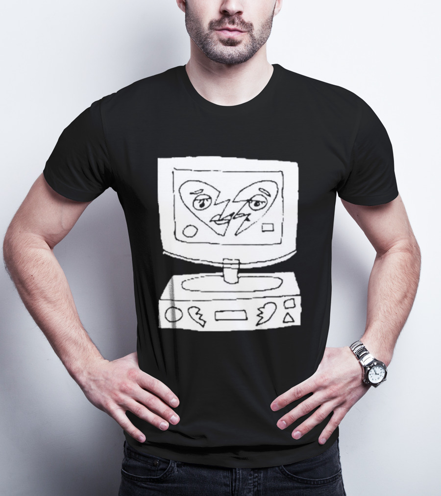 James Marriott Broken Heart Sketch Retro Computer T-Shirt