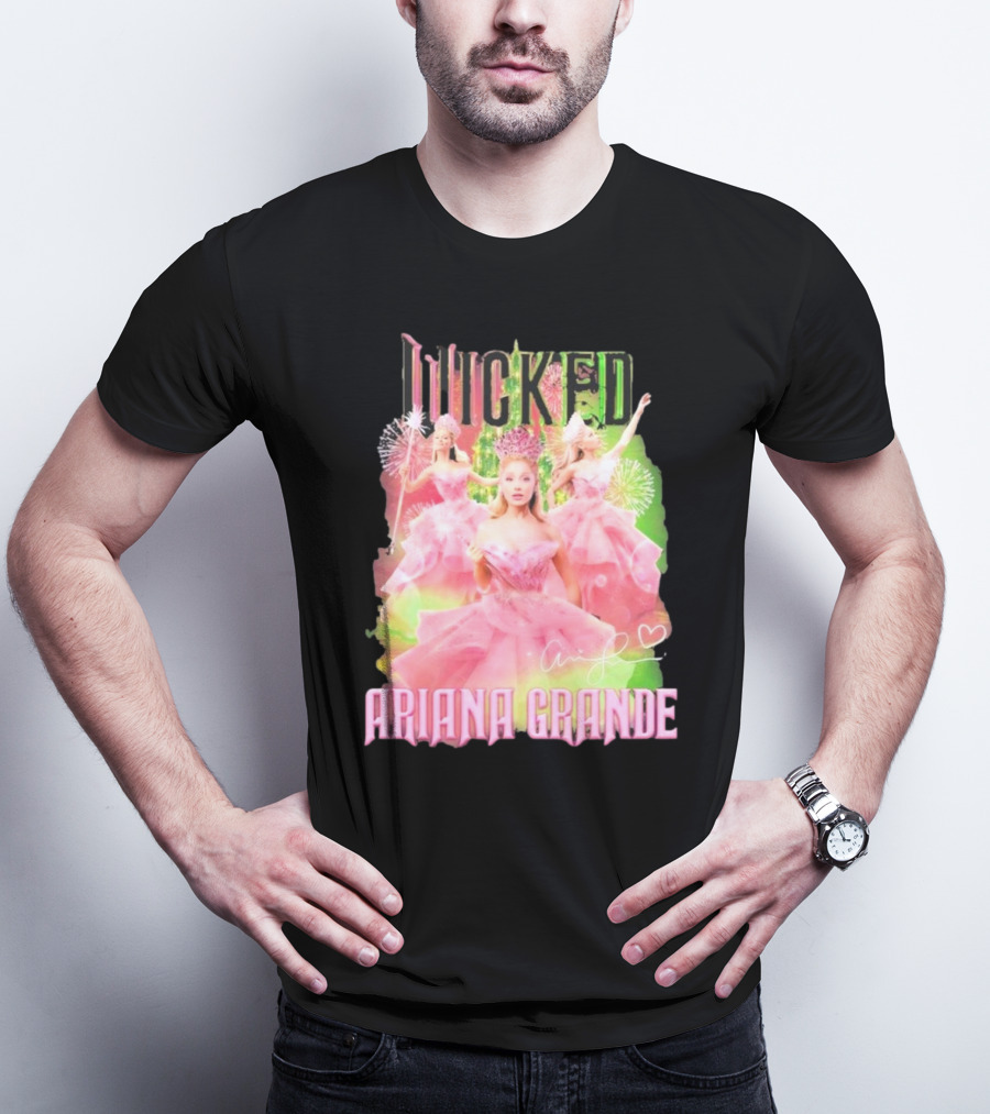Wicked Musical Ariana Grande Pink Dress Signature T-Shirt