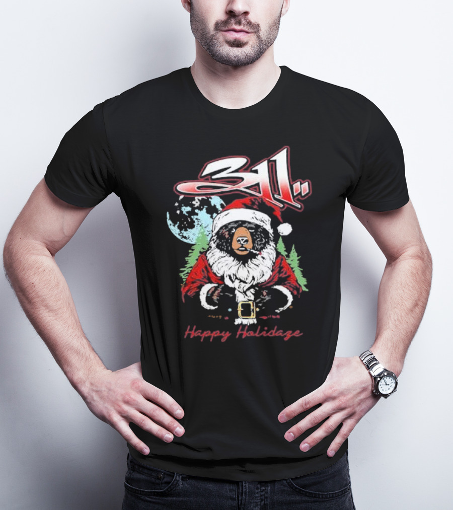 311 Santa Bear Happy Holidaze Christmas T-Shirt