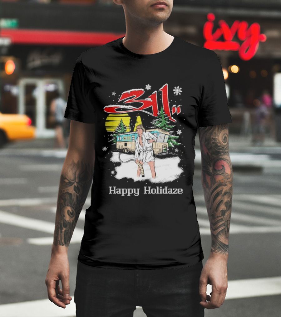 Happy Holidaze 311 Christmas Vacation RV Scene T-Shirt