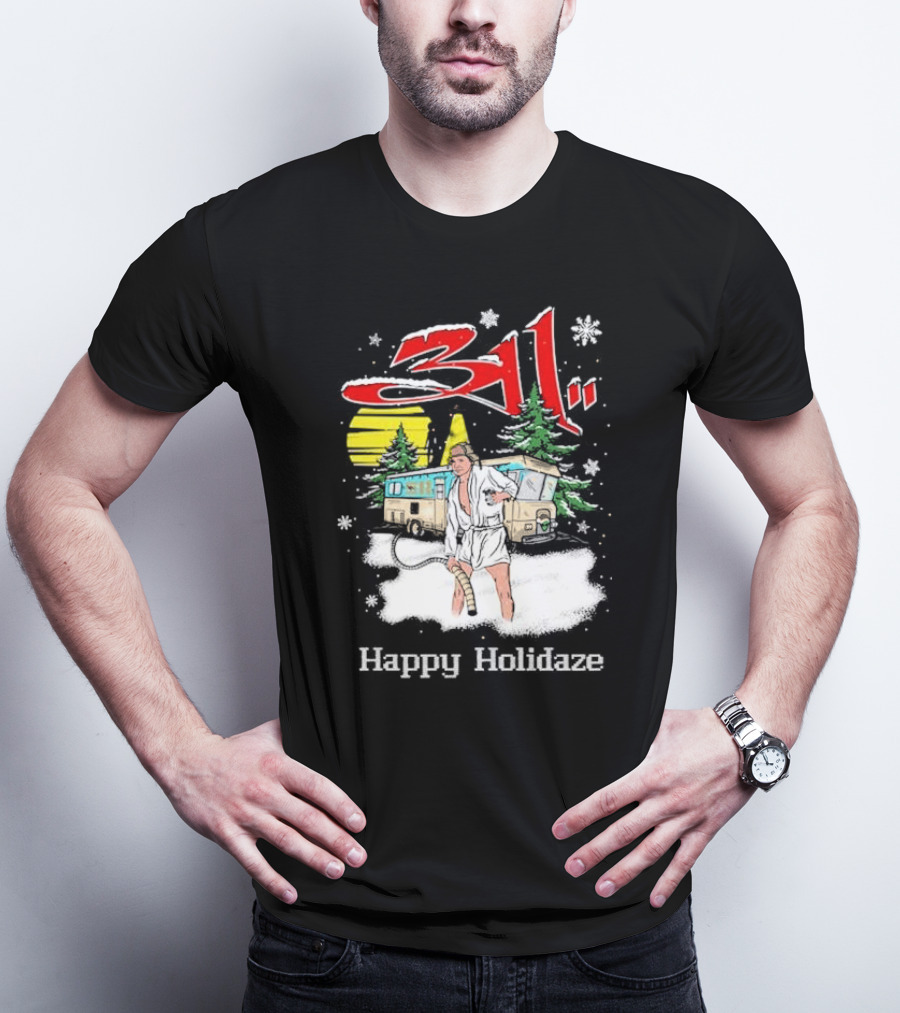 Happy Holidaze 311 Christmas Vacation RV Scene T-Shirt