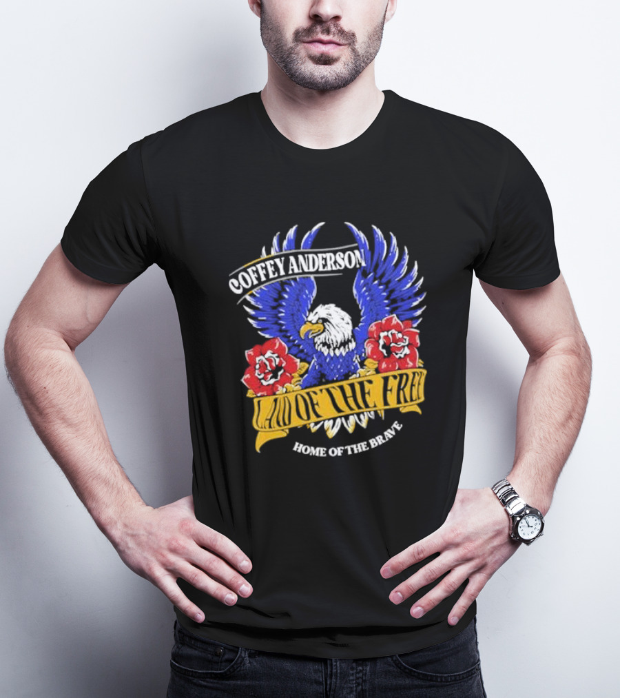 Coffey Anderson Land Of The Free Home Of The Brave Eagle Roses T-Shirt