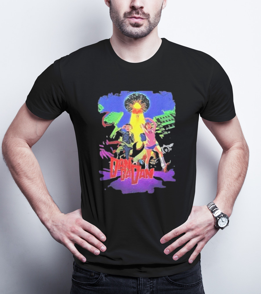 Dan Da Dan Manga Anime UFO Adventure Neon Colors T-Shirt