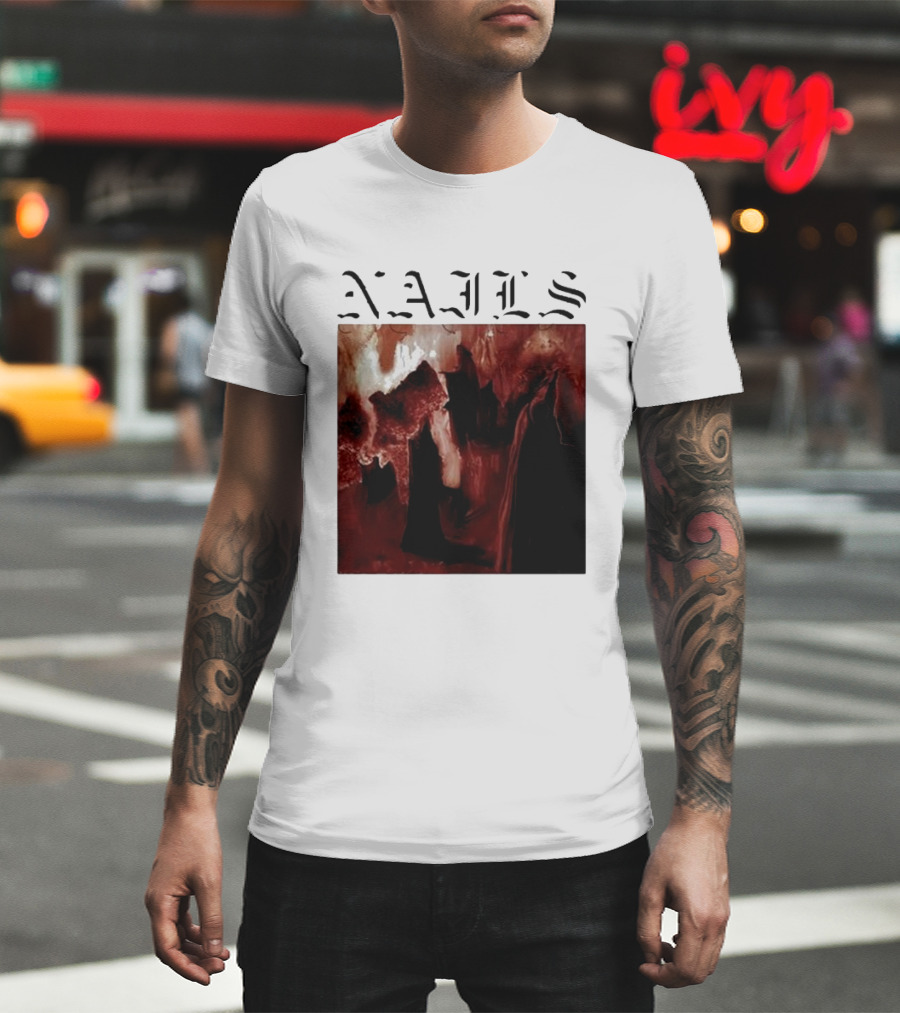 NAILS Abandon All Life Dark Abstract T-Shirt