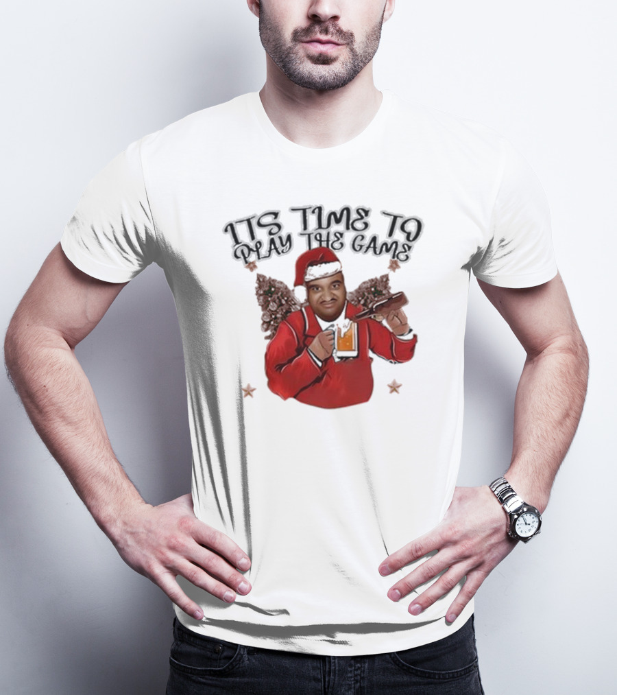 ITS TIME TO PLAY THE GAME CHRISTMAS SANTA CLAUS WITH BEER MUG T-Shirt