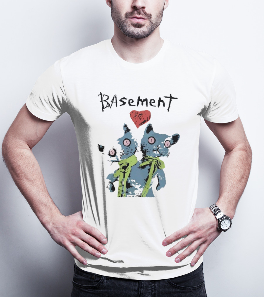 Basement Siamese Cats With Heart T-Shirt