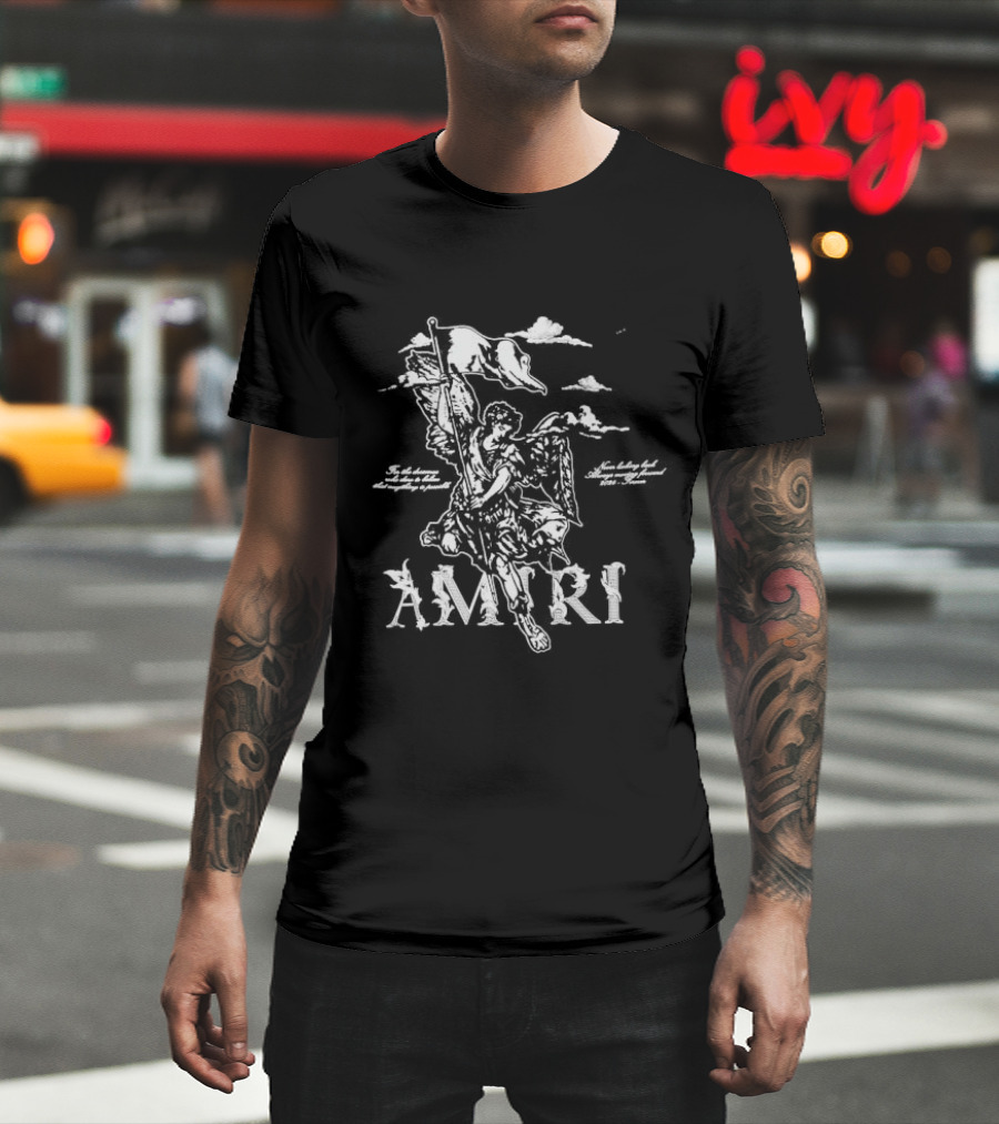 AMIRI Oversized Angel Warrior Clouds Premium Casual Fashion T-Shirt