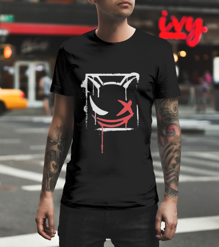 Kreekcraft Graffiti Iconic Smile Dripping Stencil T-Shirt