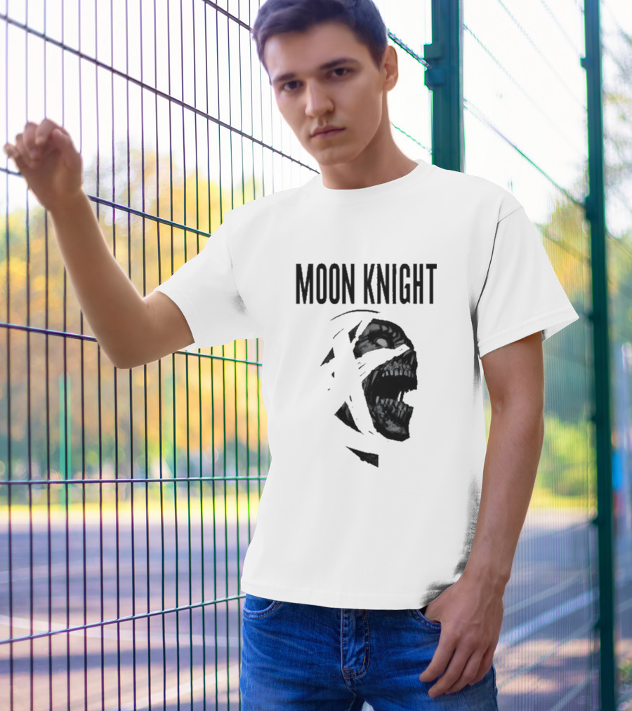 Moon Knight Logo With Intense Wrapped Mask T-Shirt