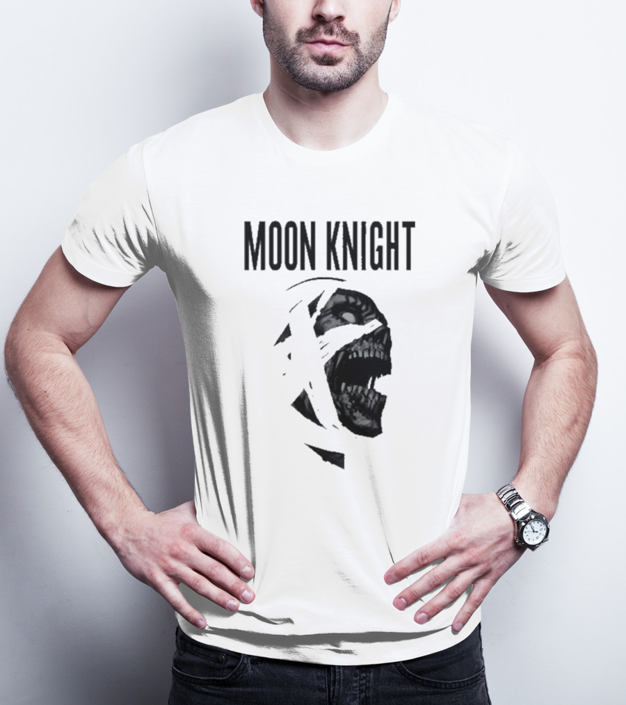 Moon Knight Logo With Intense Wrapped Mask T-Shirt