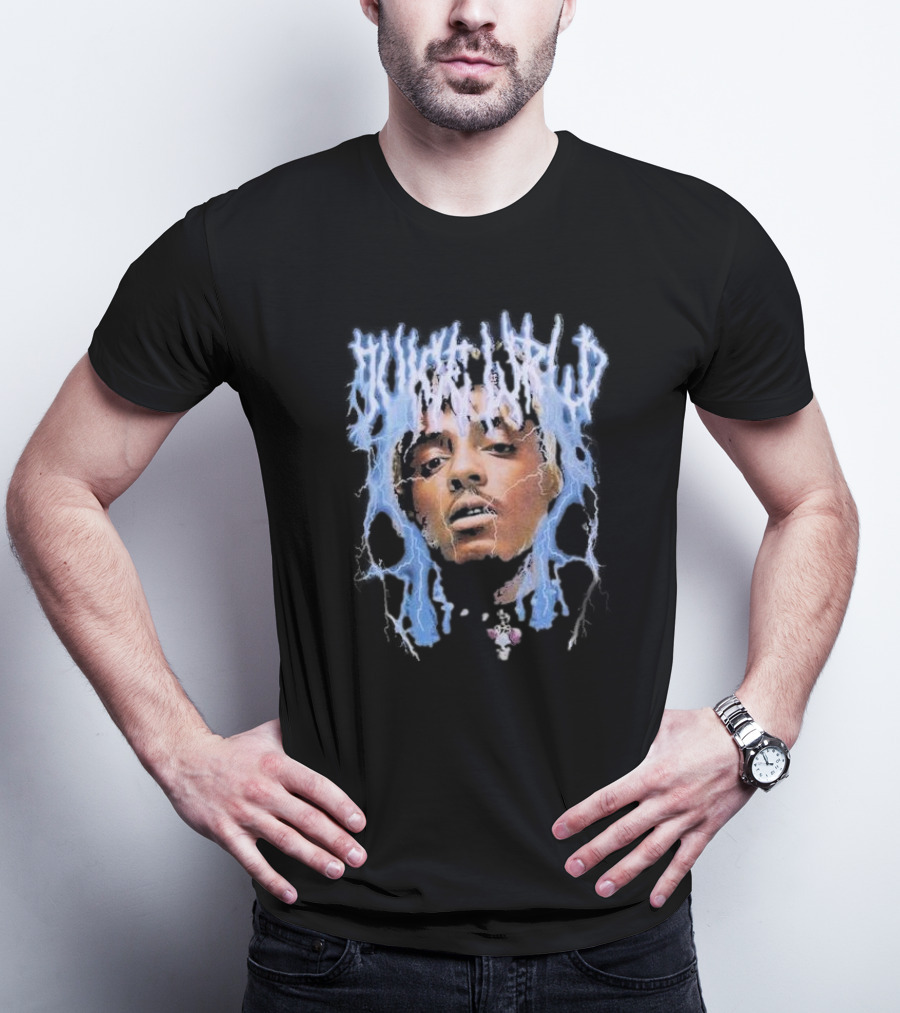 Juice WRLD Lightning Face Surrounded By Blue Electricity T-Shirt