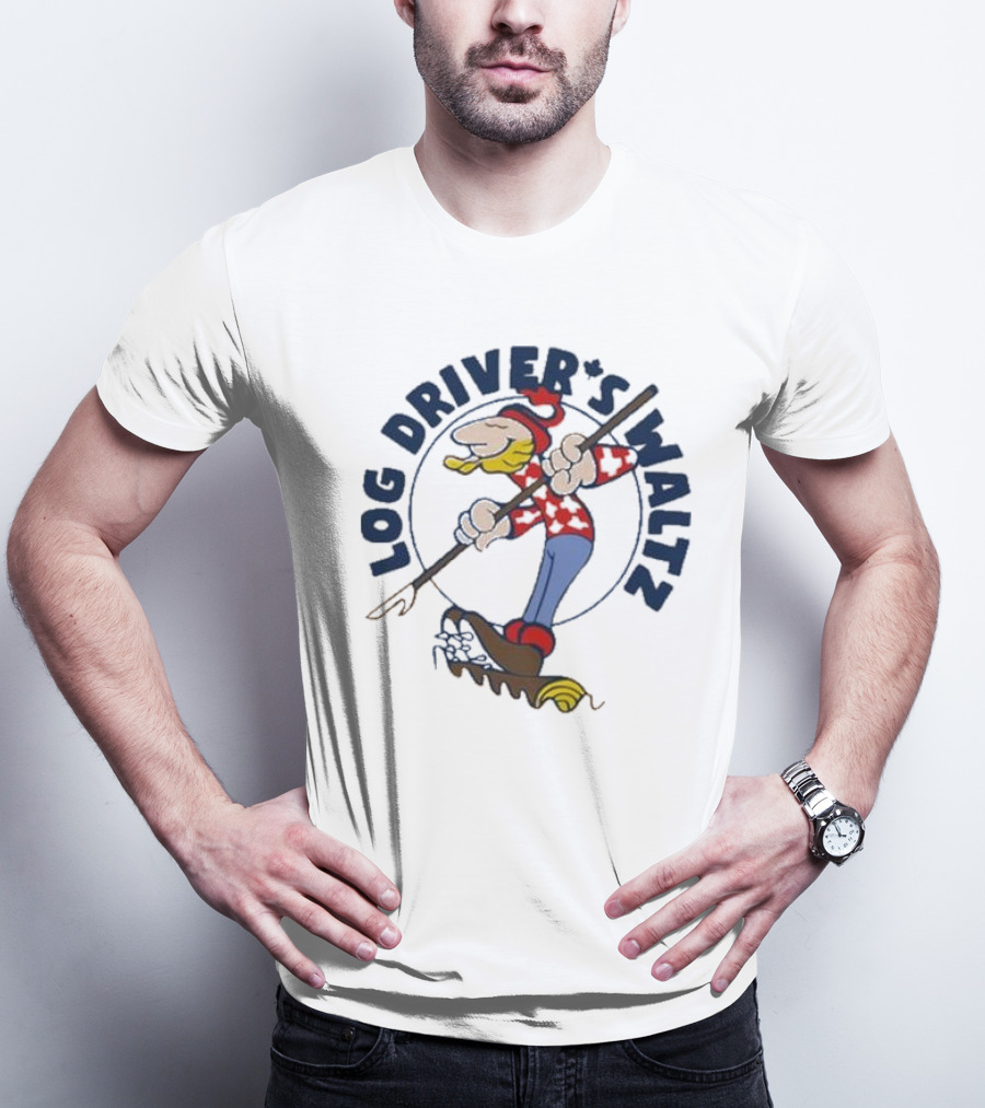Log Driver’s Waltz Cartoon Character In Red Plaid And Blue Jeans T-Shirt