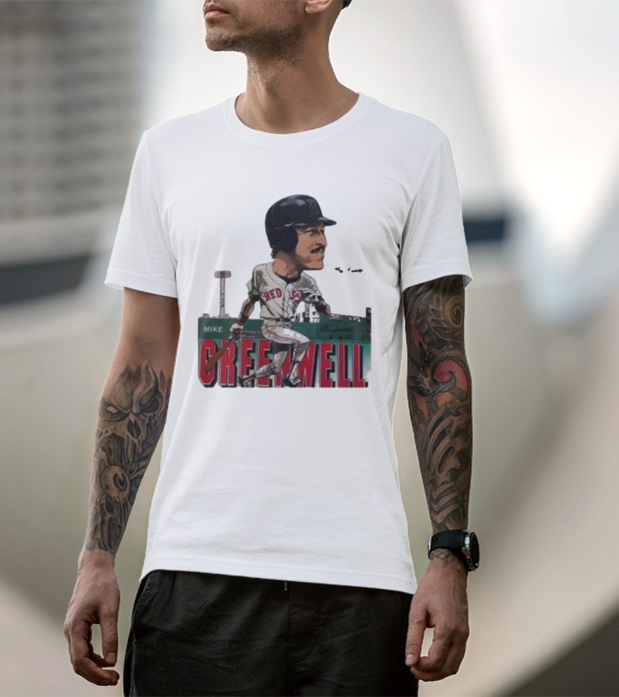 Mike Greenwell Boston Red Sox Baseball Legend Caricature Fenway Park T-Shirt