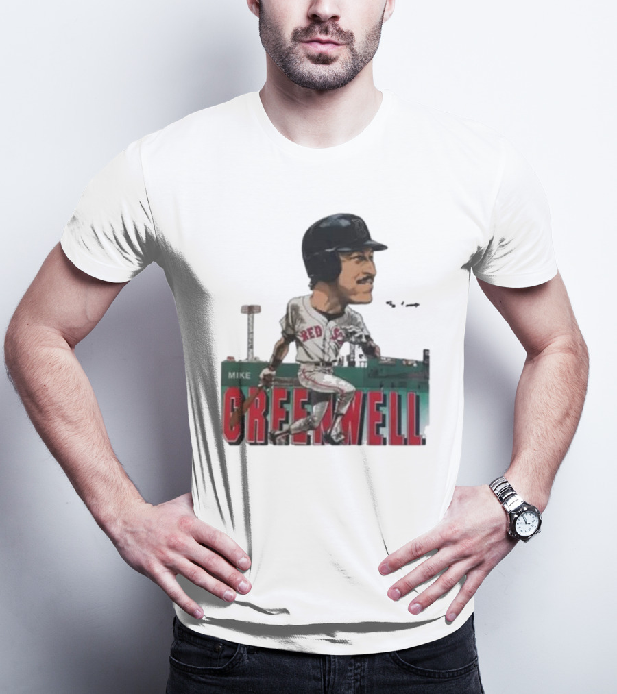 Mike Greenwell Boston Red Sox Baseball Legend Caricature Fenway Park T-Shirt