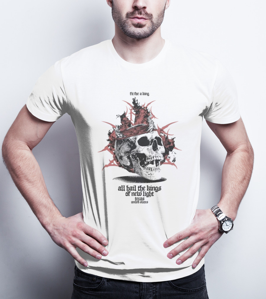 Fit For A King Skull All Hail The Kings Of New Light Texas United States T-Shirt
