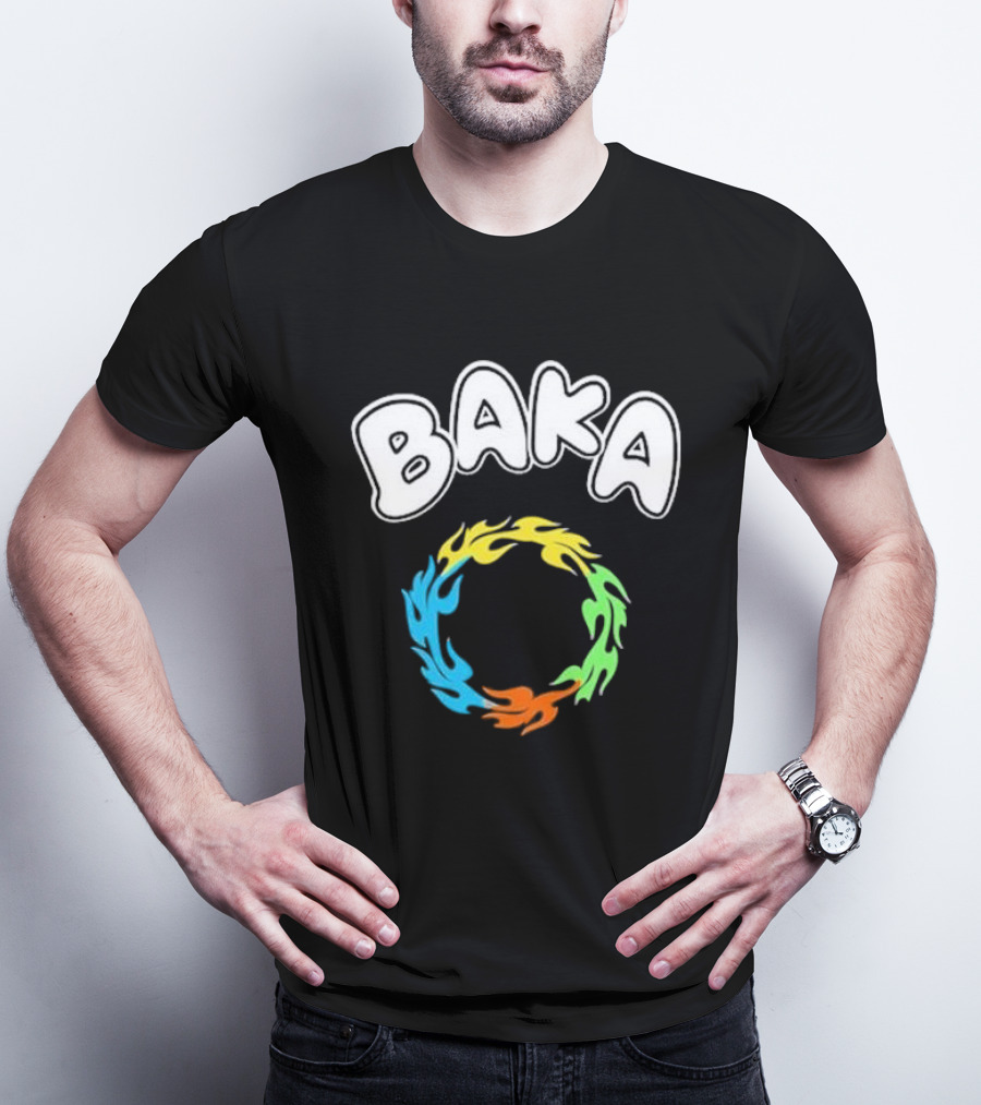 BAKA Colorful Flame Ring Burst T-Shirt