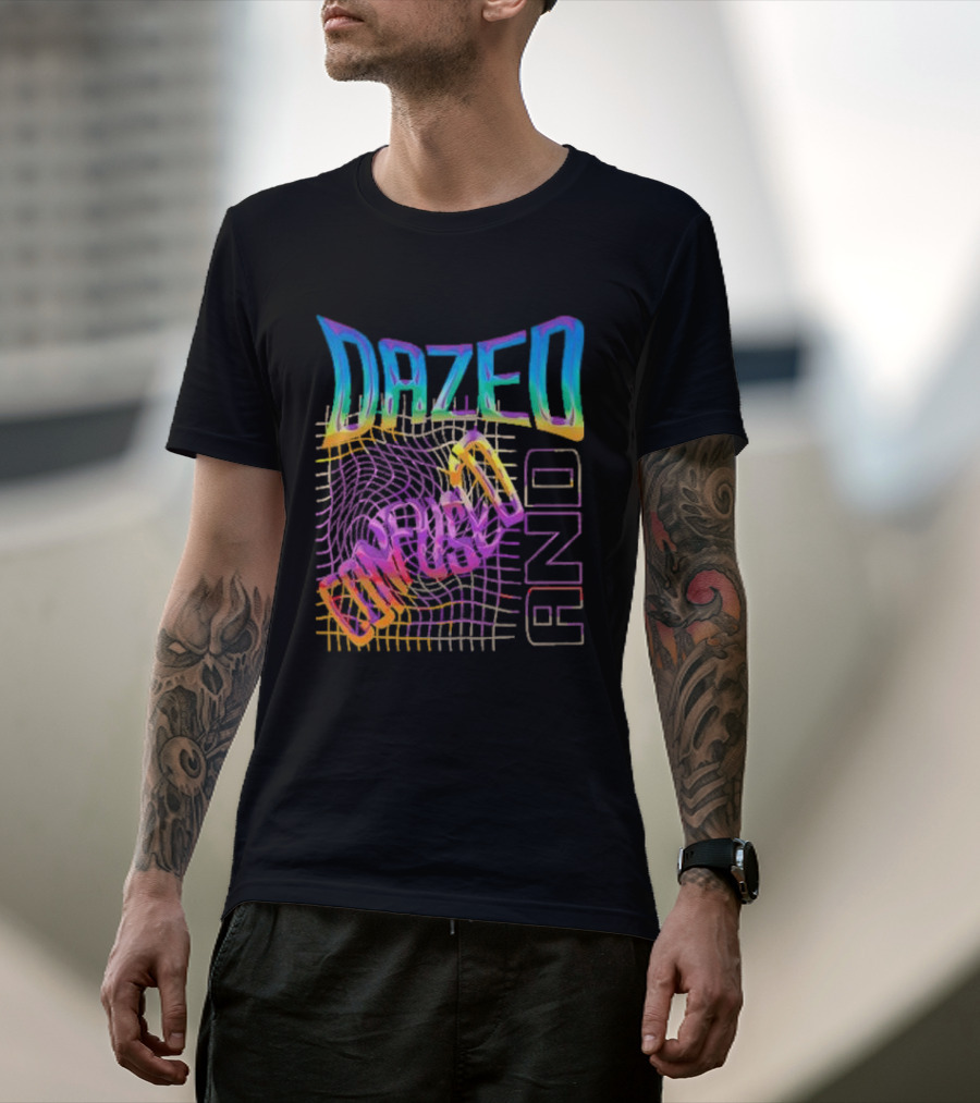 Dazed And Confused Vibrant Psychedelic Pattern Midnight Law T-Shirt