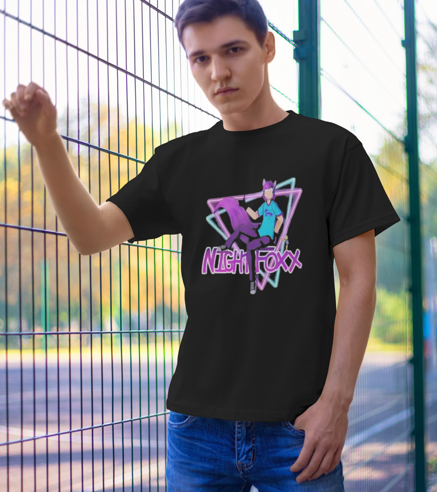 NightFoxx Neon Triangle Aesthetic T-Shirt