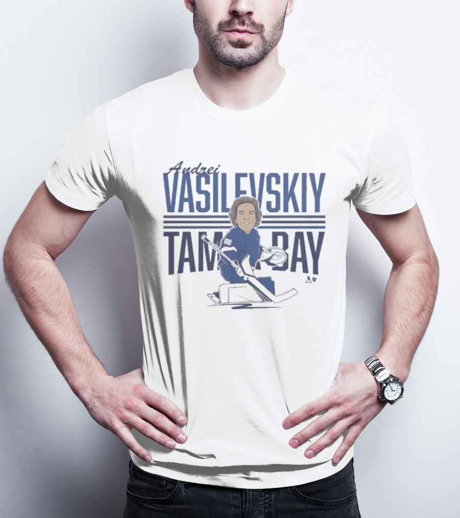 Andrei Vasilevskiy Tampa Bay Goaltender Caricature T-Shirt