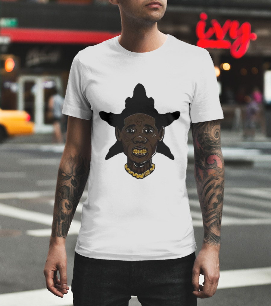 El Snappo Zootieee Wrld Star Head Gold Teeth Necklace T-Shirt