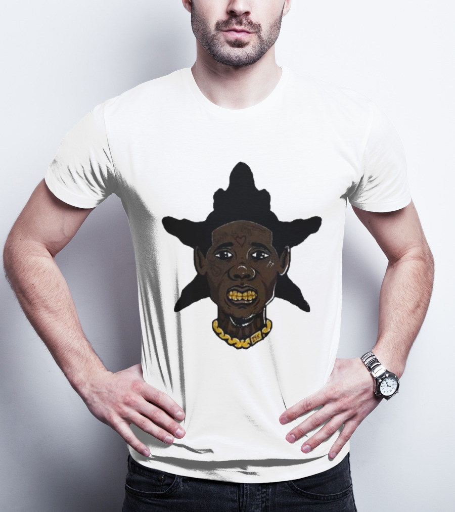 El Snappo Zootieee Wrld Star Head Gold Teeth Necklace T-Shirt