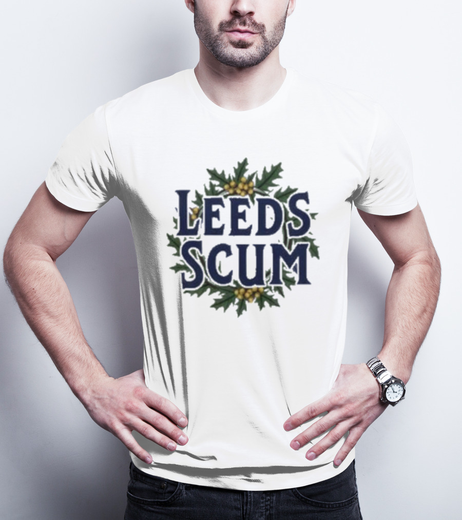 Leeds Scum Christmas Holly Festive T-Shirt