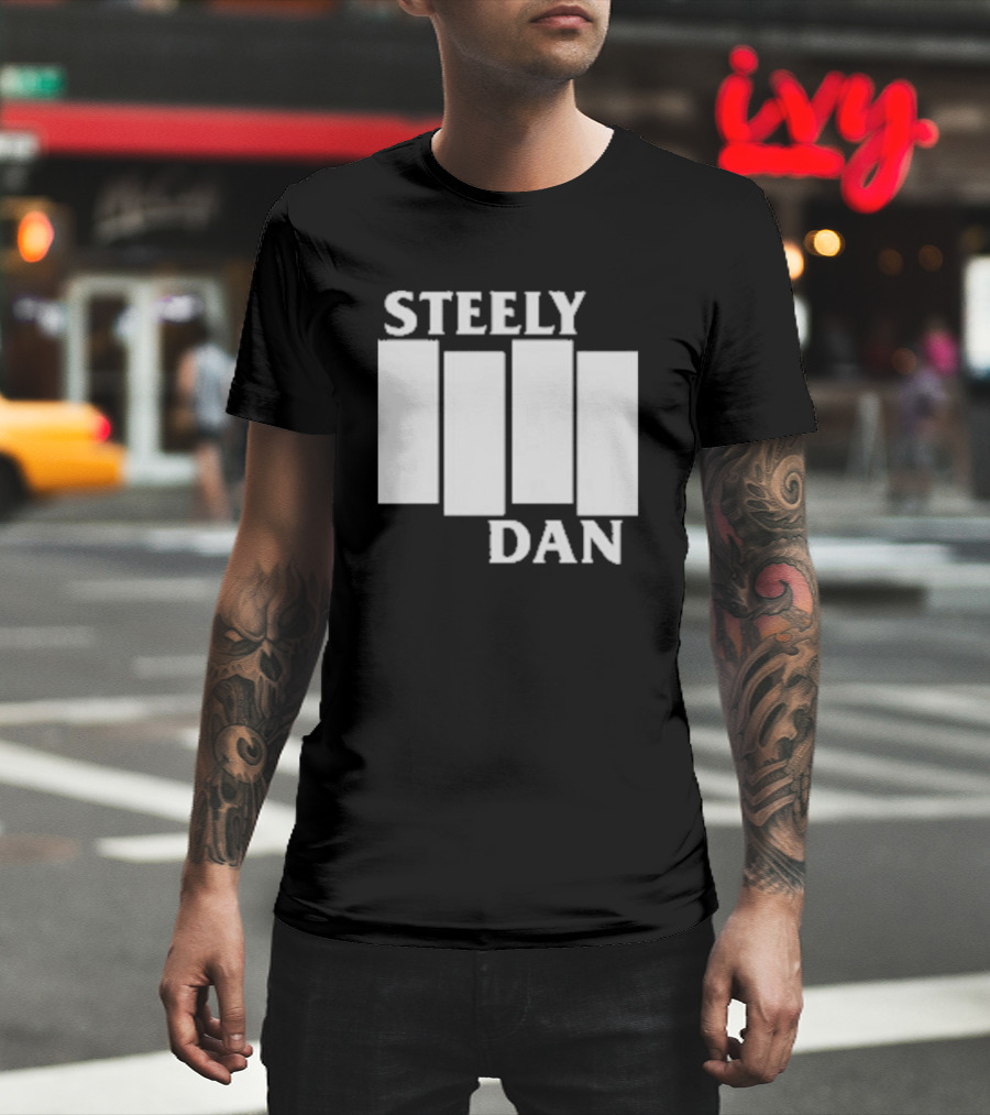 Steely Dan Black Flag Logo Style Blocks T-Shirt