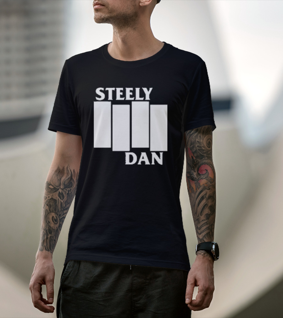 Steely Dan Black Flag Logo Style Blocks T-Shirt