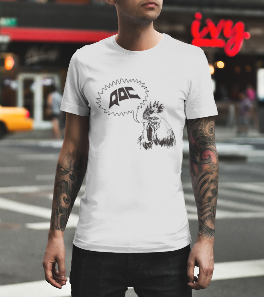 QOC Rooster Quarters Of Change Speech Bubble T-Shirt