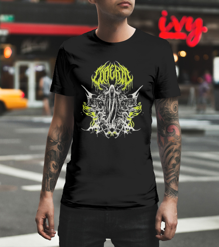 Corekid Dark Angel Grim Reaper Gothic Wings Neon T-Shirt