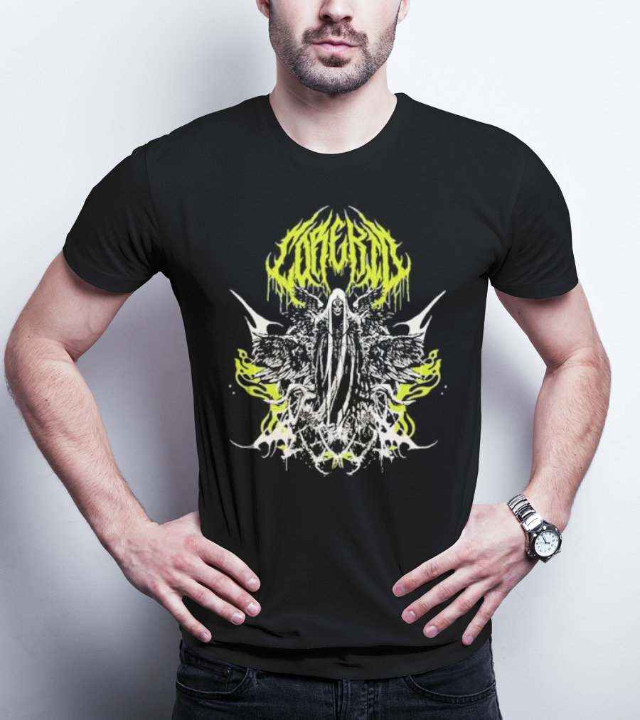 Corekid Dark Angel Grim Reaper Gothic Wings Neon T-Shirt