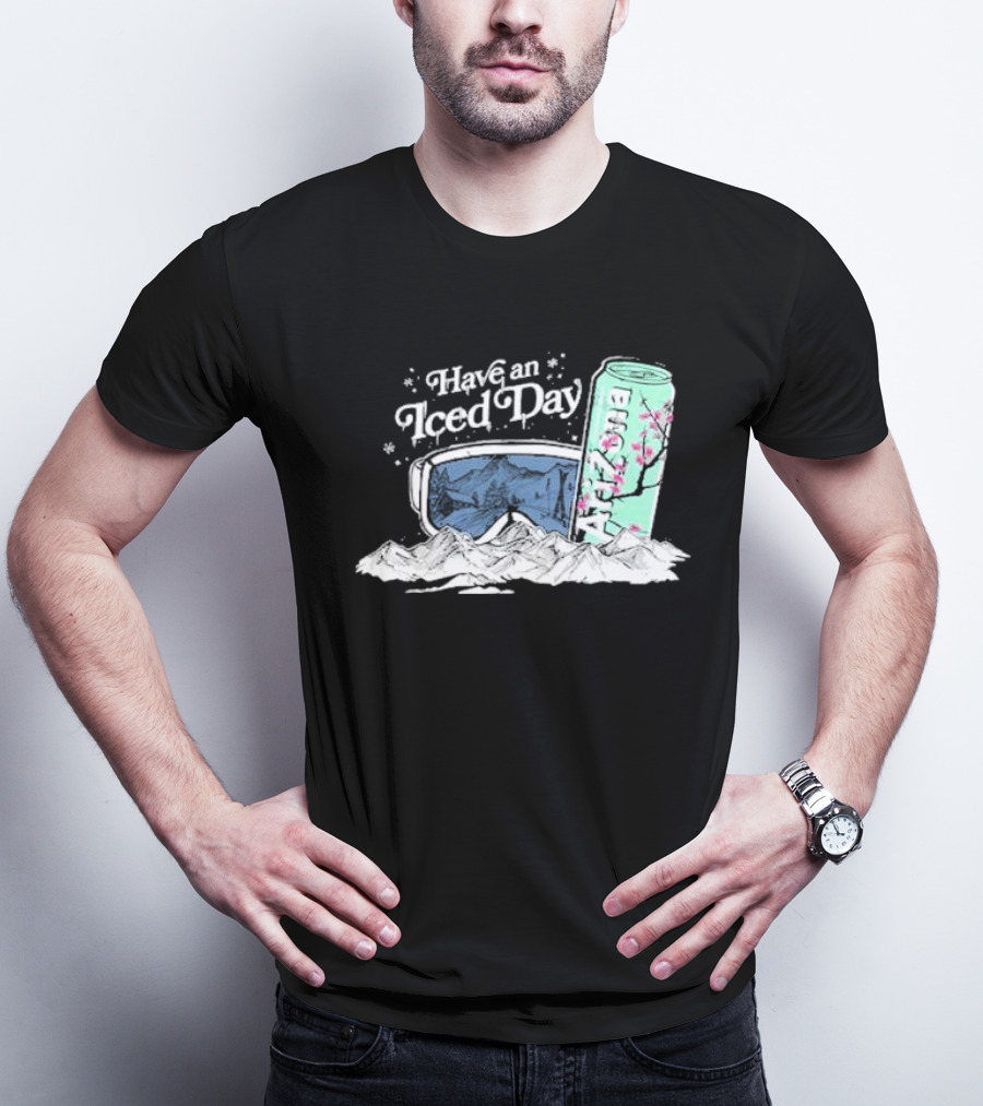 Have An Iced Day Arizona Can Sunglasses Snowy Mountains Blossom T-Shirt
