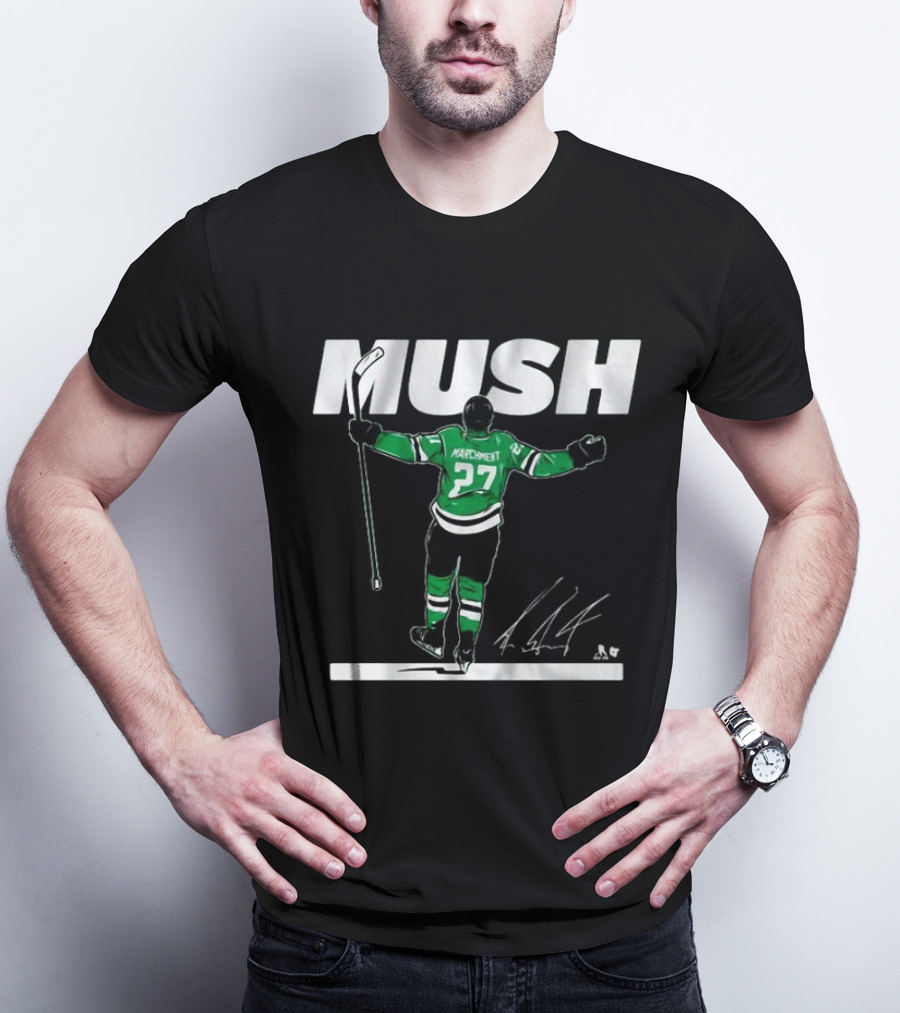 Mason Marchment Mush Hockey Celebration With Autograph 27 Green Jersey T-Shirt