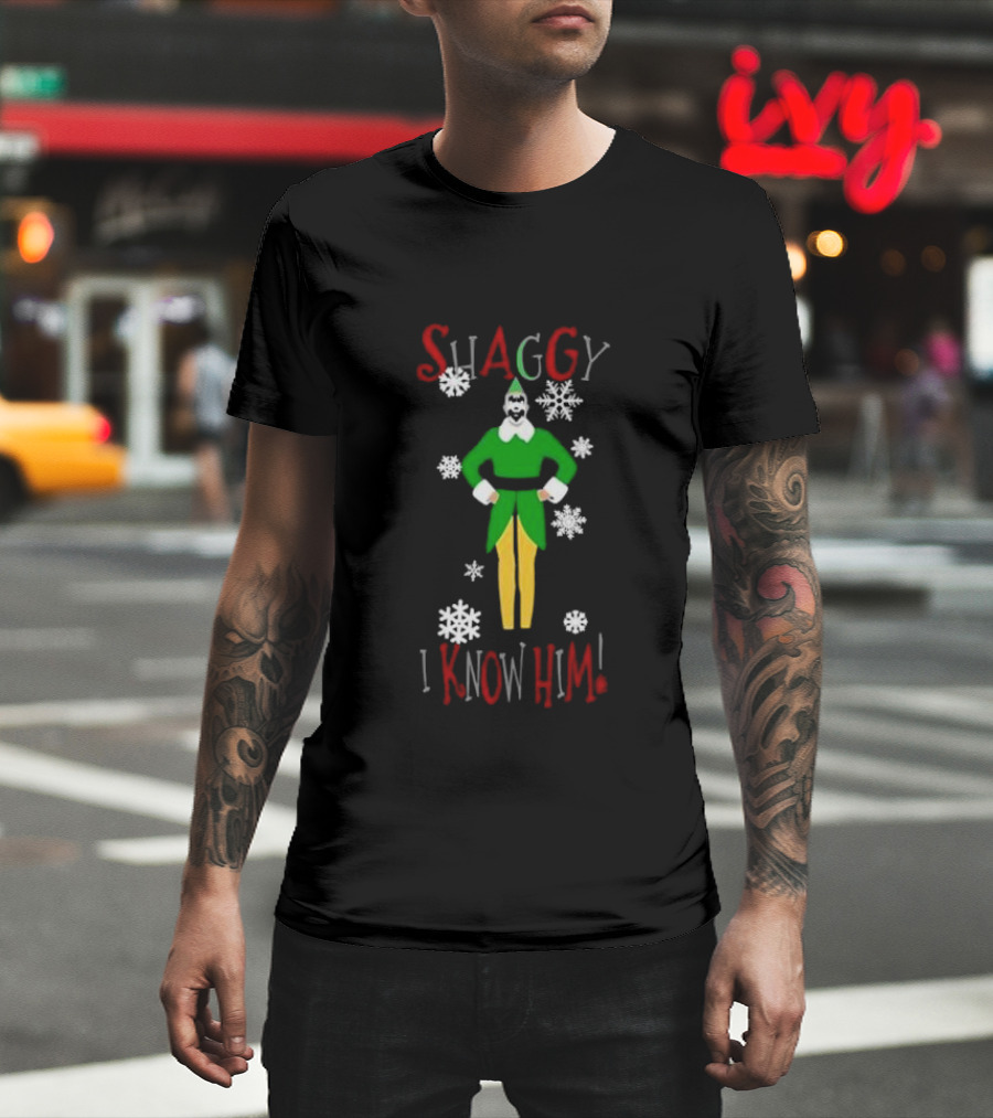 Shaggy Elf I Know Him Snowflakes T-Shirt
