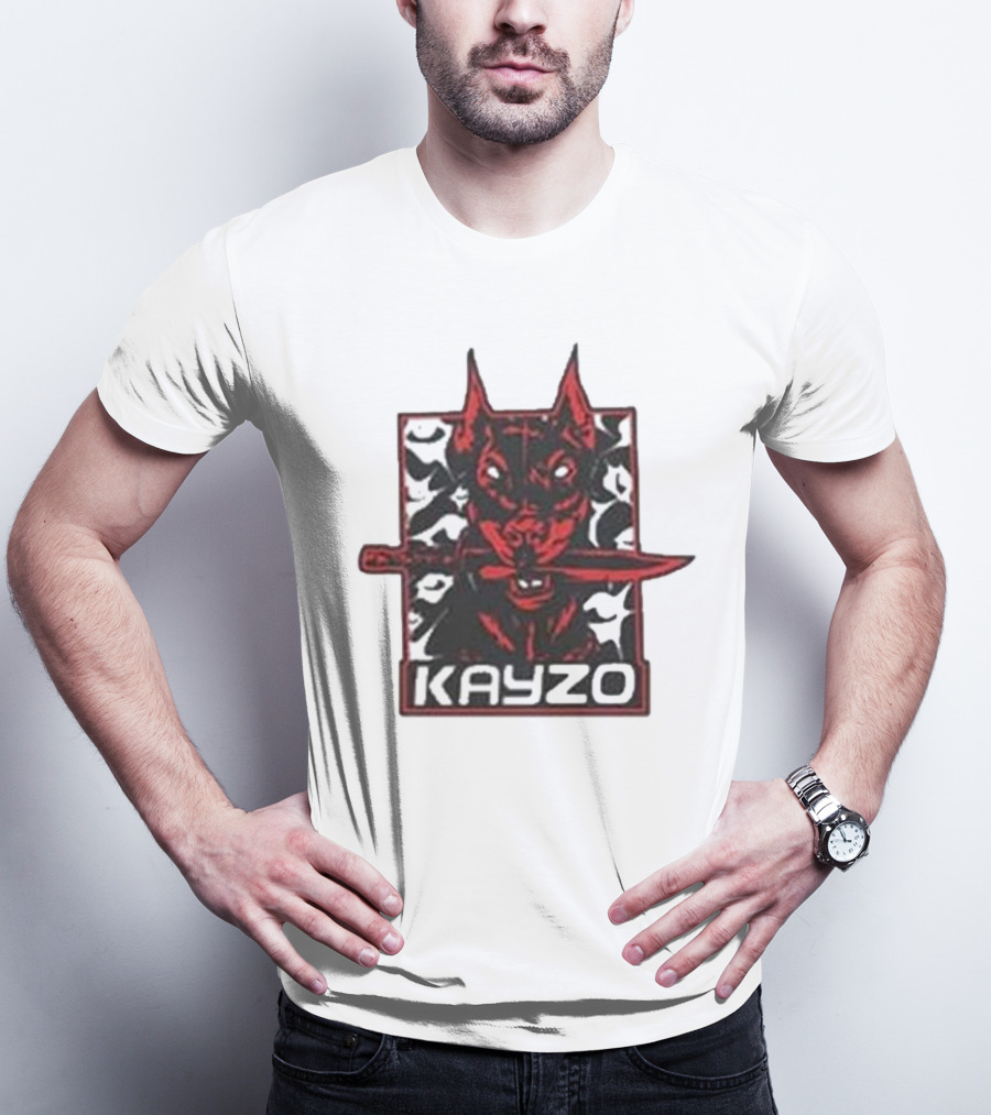 Kayzo Knife Dog Logo With Red And Black T-Shirt