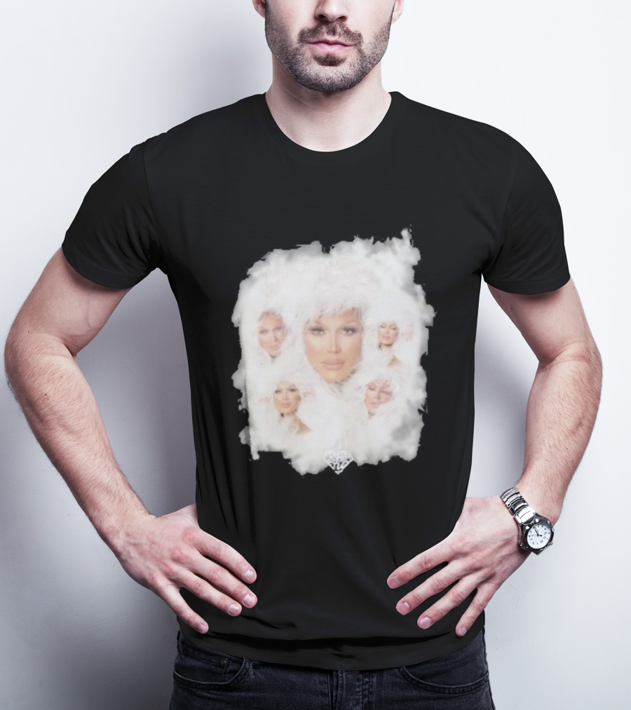 Drag Queen Crystal Envy Photo Collage Feathery Portrait Compilation T-Shirt