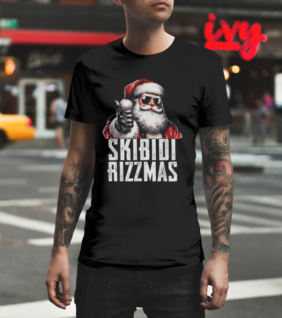 Skibidi Rizzmas Santa Claus Charisma Cool Christmas Rizz Kid T-Shirt