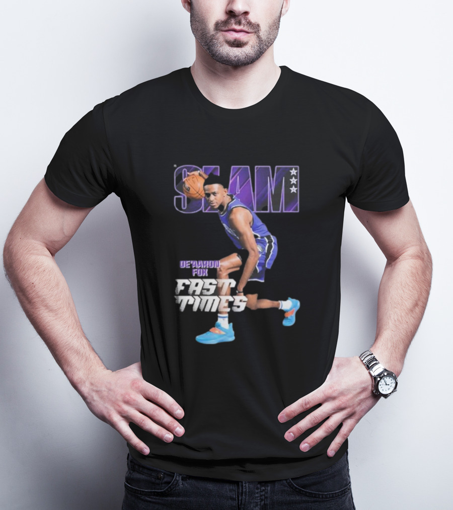 Slam De’aaron Fox Fast Times Basketball Star Dribbling Action T-Shirt