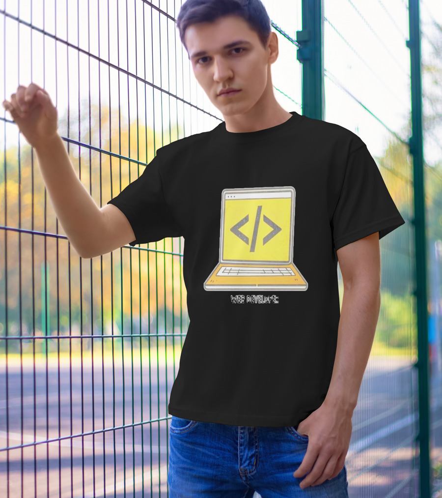 Web Developer Laptop Code Symbol Professional Occupation T-Shirt
