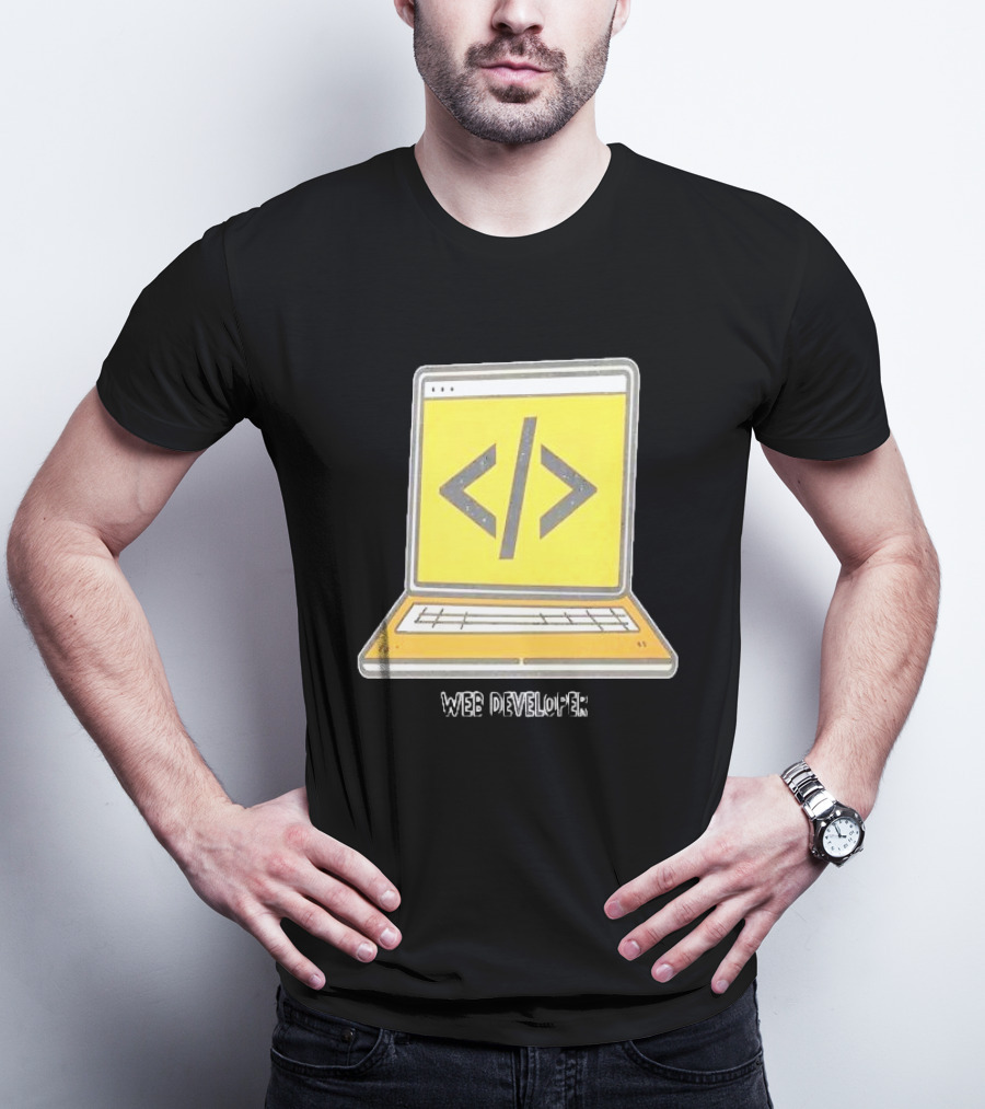 Web Developer Laptop Code Symbol Professional Occupation T-Shirt