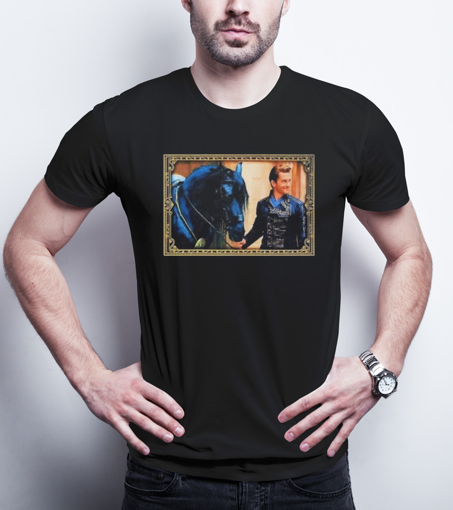Wicked Fiyero Frame With Dark Horse And Male Figure In Ornate Border T-Shirt