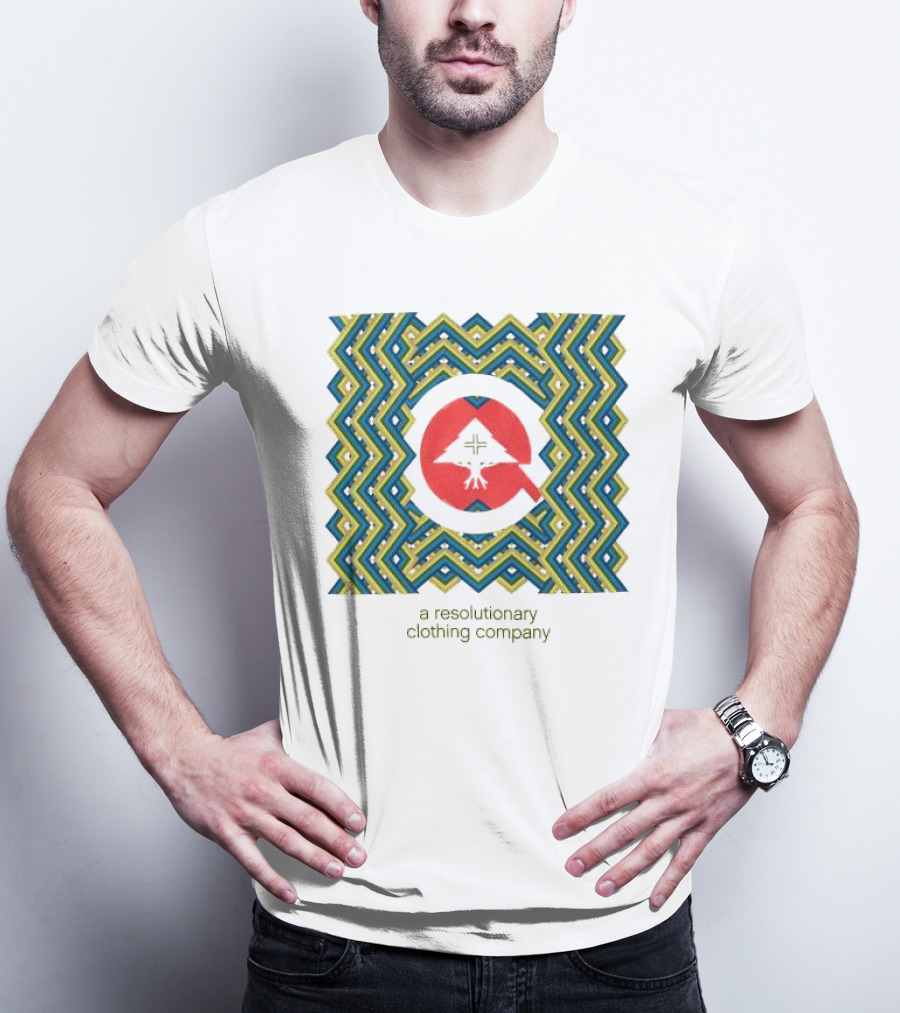 Tribesmen Cycle A Resolutionary Clothing Company Bold Geometric Pattern With Red White T-Shirt