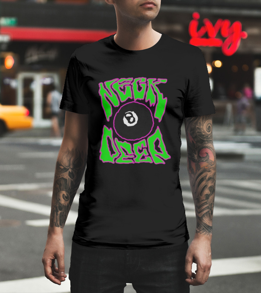 Neck Deep 8 Ball Neon Green Purple Pop Punk T-Shirt