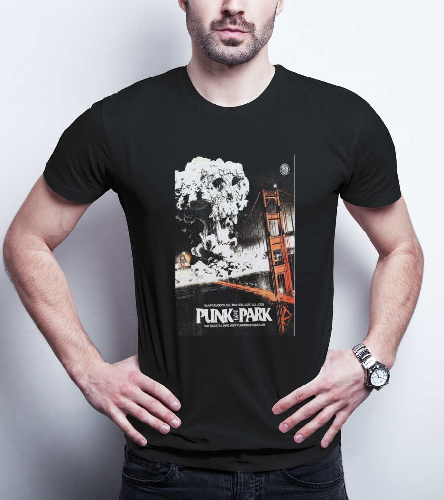 Punk In The Park San Francisco May 3 2025 Golden Gate Explosive Skull Event T-Shirt