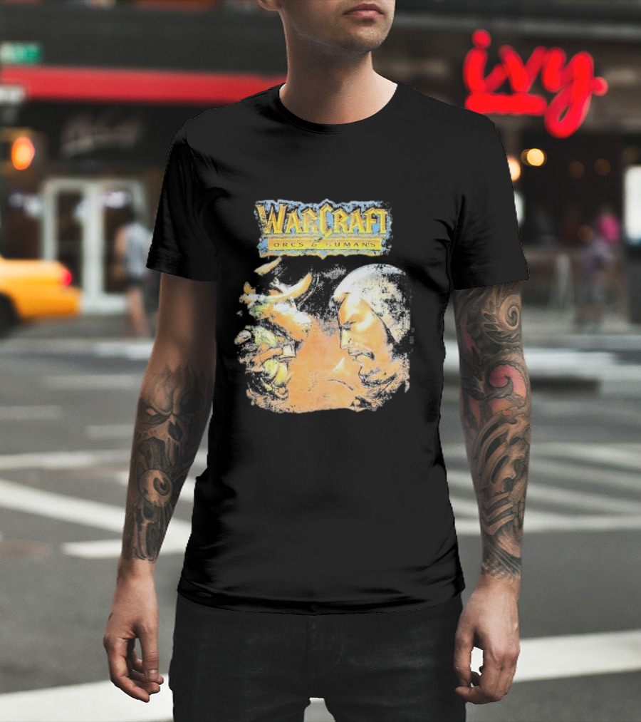 Warcraft Orcs And Humans Showdown Fantasy Battle Grey T-Shirt