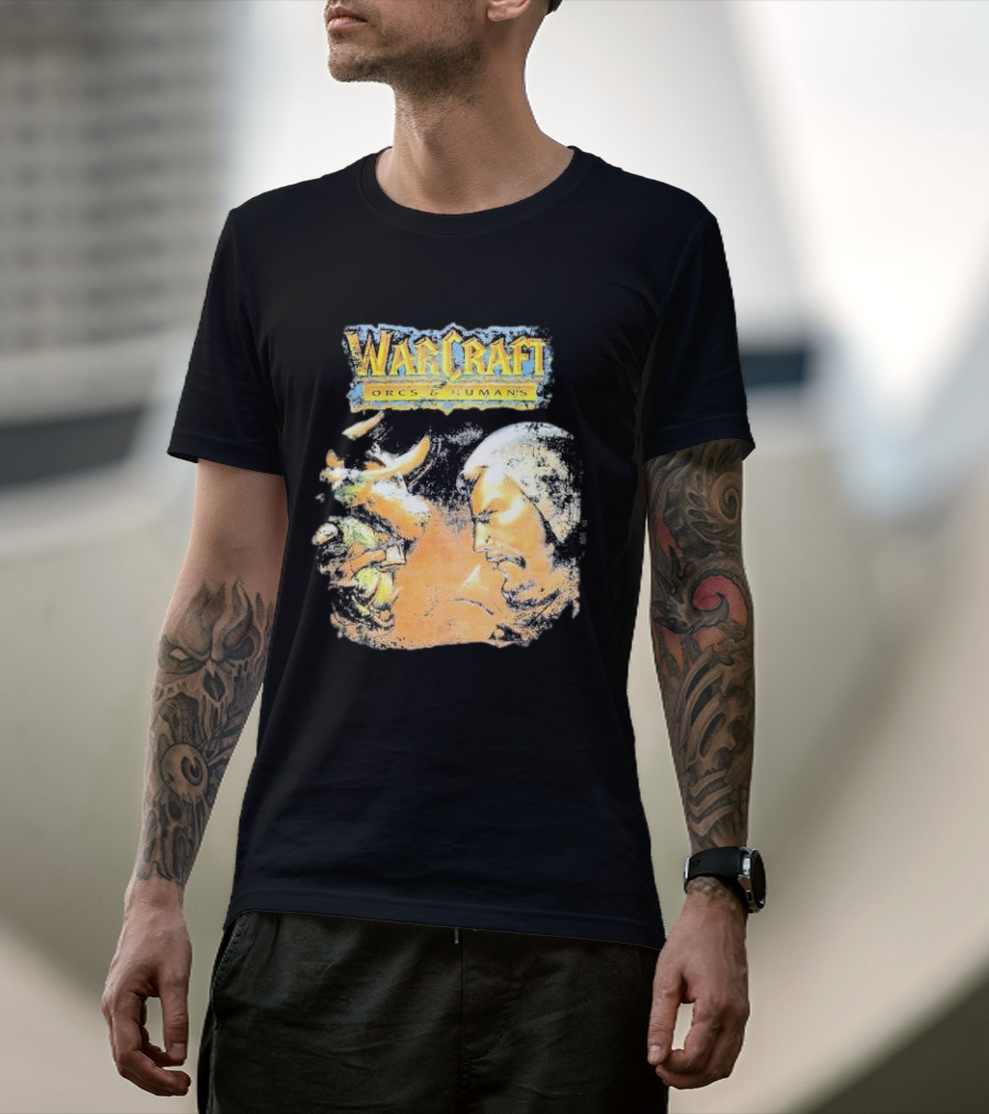 Warcraft Orcs And Humans Showdown Fantasy Battle Grey T-Shirt
