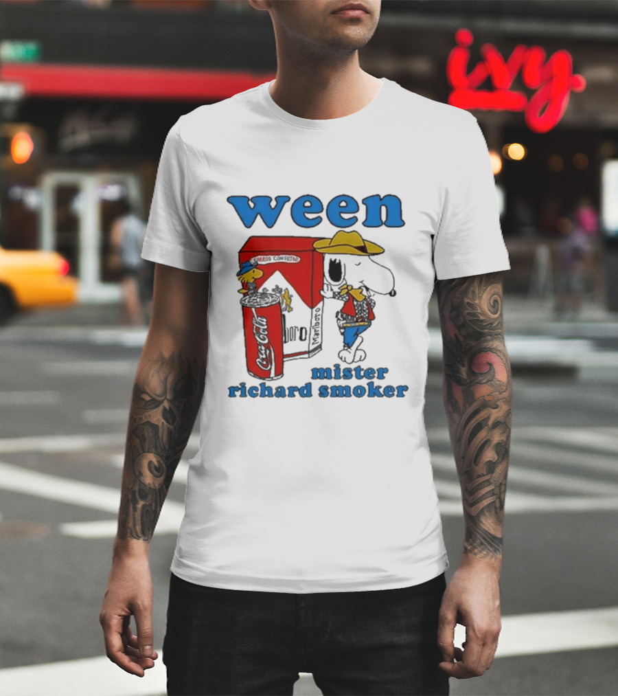 Ween Mister Richard Smoker Snoopy Coca-Cola Marlboro T-Shirt
